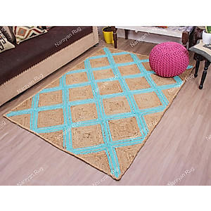 Narayan Rug Natural Jute Hand Braided Diamond Pattern Rug Bohemian Rug Decor Rug Handwoven Rug Custom Rug Decorative Rug