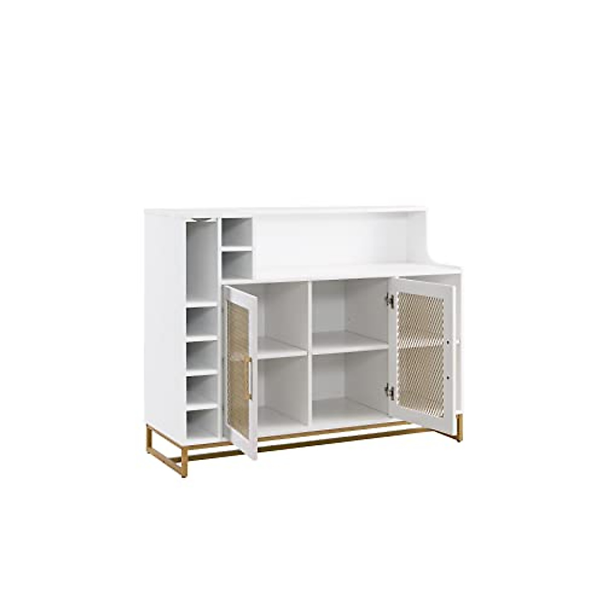 Home Source White Accent Bar Cabinet with Mesh Door