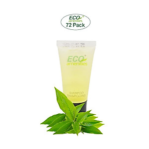 ECO Amenities Pack of 72 Hotel Shampoo Bulk in Travel Size Individually Wrapped 0.75oz Hair Shampoo Mild and Refresh Scent Guest Bathroom Toiletries