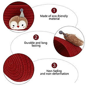 Toddmomy Collapsible Laundry Baskets Small Cotton Rope Woven Storage Basket Decorative Hamper Toilet Paper Basket with Penguin Doll Nursery Bin Laundry Baskets for Room Blankets Book Toy Organizer