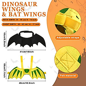 Halloween 6 Pieces Pet Costume Dogs Cat Outfits Vampire Bat Pumpkin Cloak Wings Dinosaur Dragon Wings Devil Hat Vampire Clothes Kitten Small Puppy Outfit for Halloween Party Pet Cosplay