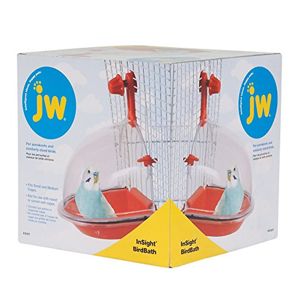 JW Pet Insight Bird Bath Bird Accessory, Multicolor Medium