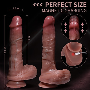 Realistic Dildo Thrusting Vibrator with 5 Thrusting Modes 9.5 Inch Vibrating G Spot Dildos Adult Sex Toys for Women with Strong Suction Cup