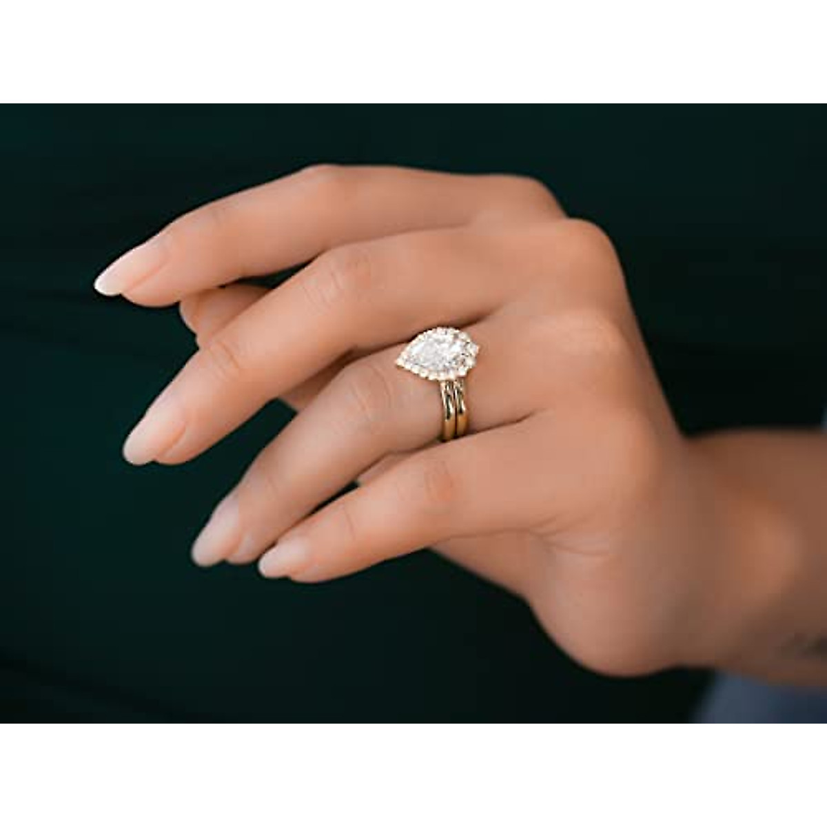 2.4 ct tw Kobelli Moissanite Phoebe Bridal Set - yellow-gold / 7.5 / G-H