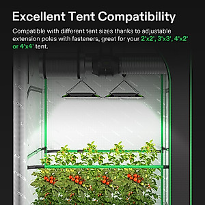 VIVOSUN Grow Tent High CFM Kit, Green Pole Range of 24"-48", Suitable for 2'x2', 3'x3', 4'x2' and 4'x4'Grow Tent, 4-Pack