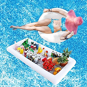 Kurala Inflatable Serving Bar Salad Ice Tray Food Drink Containers 4 PACK, Inflatable Party Cooler Blow Up Food Chiller, Inflatable Ice Bar