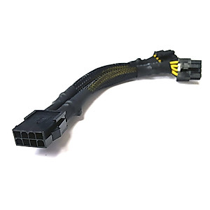 AYA 7" (7-inch) 8-Pin EPS-12V Male to Dual 8-Pin EPS-12V Female Y Splitter Cable 18AWG
