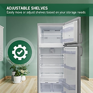 Equator Advanced Appliances 14.3 cu. ft. Freestanding Top Freezer Refrigerator Frost Free, Reversible Door, Energy Star (Europe) Stainless