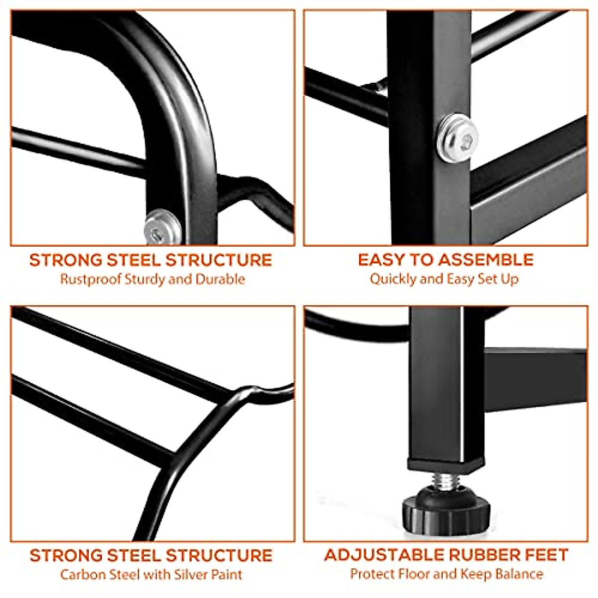 jolybebe 5 Gallon Water Jug Stand, 5 Gallon Water Jug Holder 3 Tier for 6 Bottles of 5-Gallon Water, Detachable Water Jug Organizer Floor Protection for Home Office Black