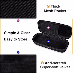 HESPLUS Storage Travel Case for 3M Littmann Classic III Stethoscope, Lightweight II S.E, Cardiology IV Diagnostic, MDF Acoustica Deluxe Stethoscopes - Pure Black Without Pattern