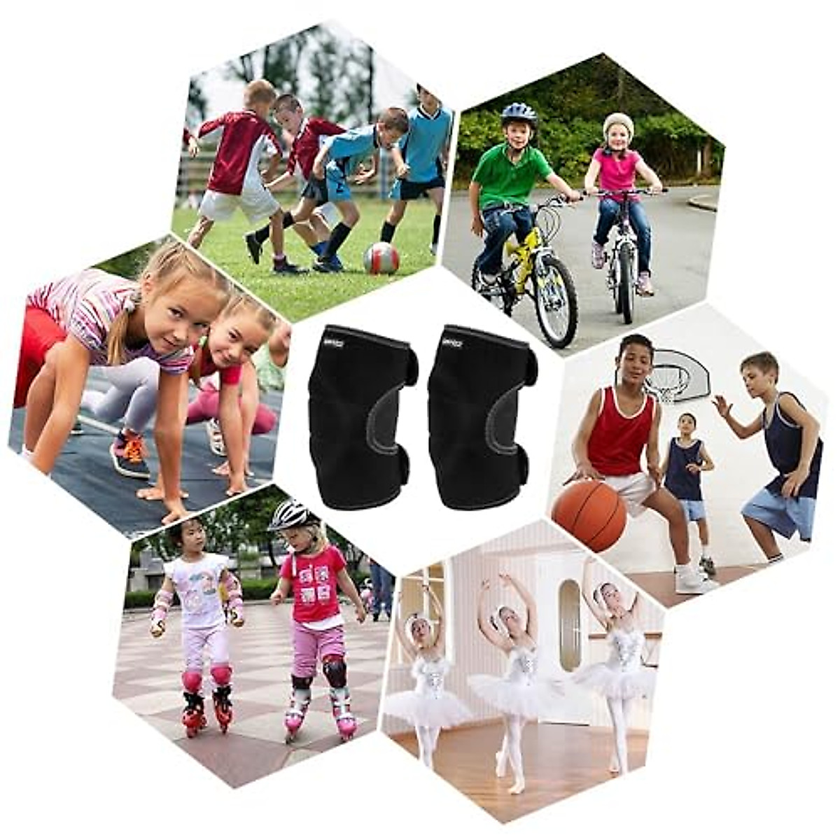 ONTYZZ Kids Elbow Pads with SBR Pads Breathable Stretchy Cotton Elbow Pads Adjustable Elbow Pads for Sprots S
