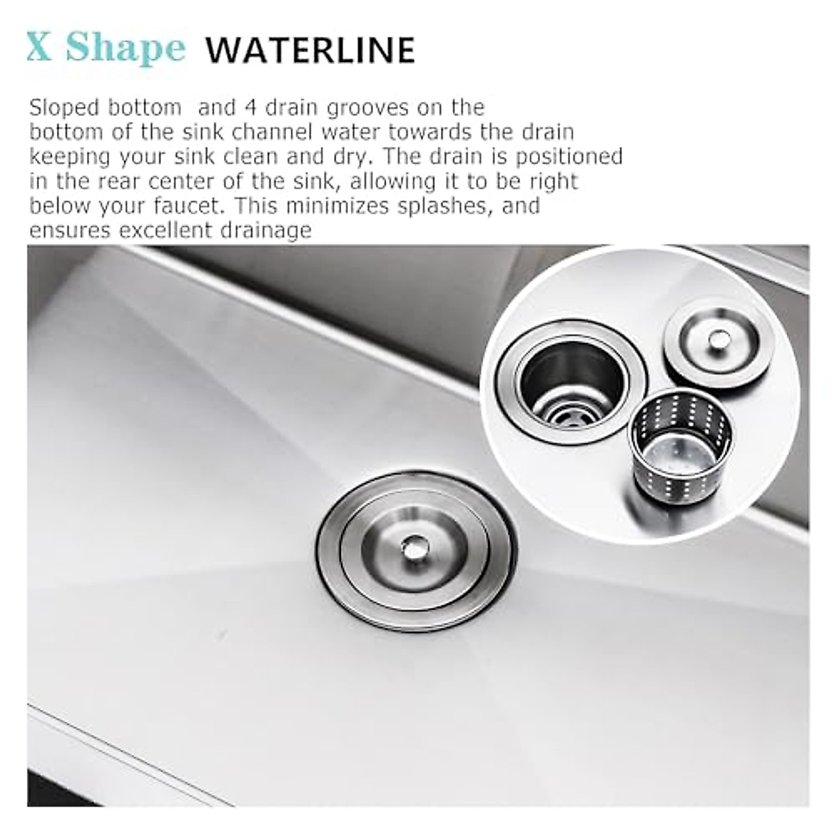 Lordear Kitchen Sink 33 Inch Drop In Kitchen Sink 33 x22 Inch Workstation Single Bowl Topmount 16 Gauge Stainless Steel 10'' Deep Handmade Kitchen Sink with Cutting Board