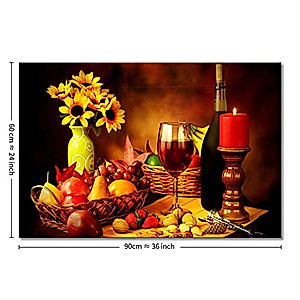 Fruit and Food Wine Wall Art Good Decor for Kitchen The Painting The Pictures Prints On Canvas Modern Artwork for Home Living Room Kitchen Restaurant