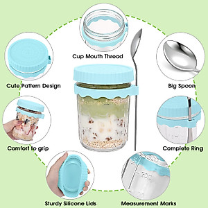 Oyrlize Overnight Oats Containers with Lids and Spoon,Companies,Work and Travel