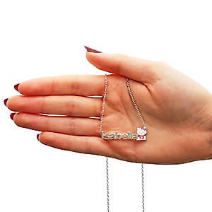 Sanrio Hello Kitty Personalized Name Necklace 18" - Sterling Silver Personalized Hello Kitty Necklace Officially Licensed