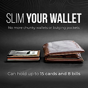 Mountain Voyage Minimalist Wallet for Men - Slim RFID Wallet, Scratch Resistant, Natural Walnut Wood Credit Card Holder & Money Clip, Easily Removable Money & Cards, Mens Wallets