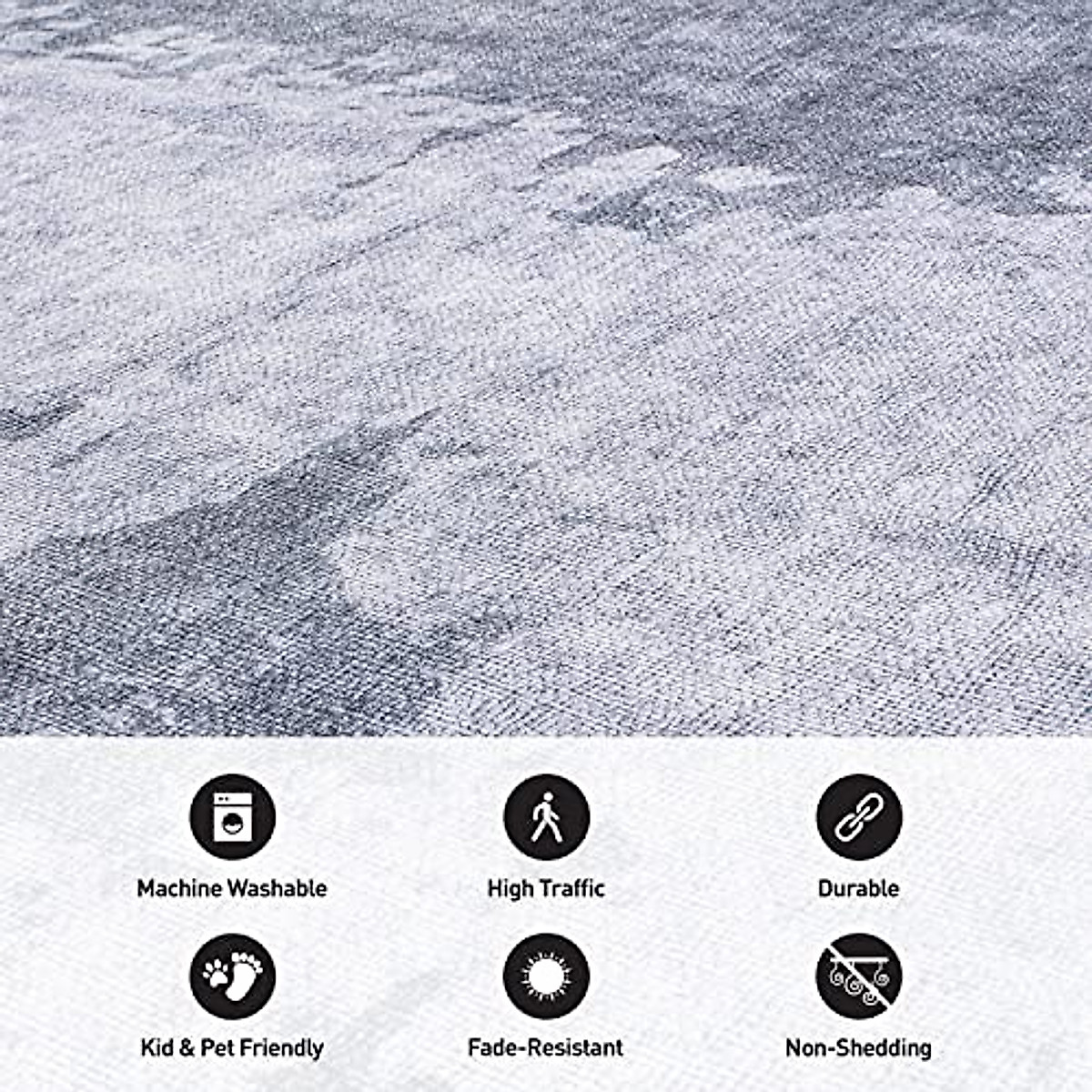 Rugshop Distressed Abstract Stain Resistant Flat Weave Eco Friendly Premium Recycled Machine Washable Area Rug 2'1"x3' Gray