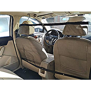 STARROAD-TIM Dog Car Barrier Vehicle Pet Barrier Backseat Mesh Dog Car Divider Net with Adjusting Rope and Hook Suitable for SUV Pickup and Small Car (43.3in x 23.62in)