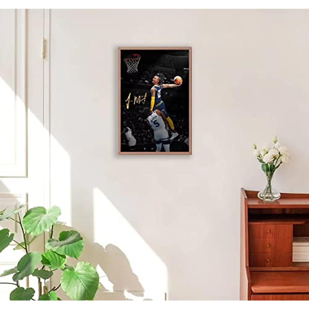 BNZWAA Ja Morant Canvas posters for room aesthetic unframed 12x18 Inch Basketball Decor Bedroom Canvas Wall Poster Signature Motivational Poster