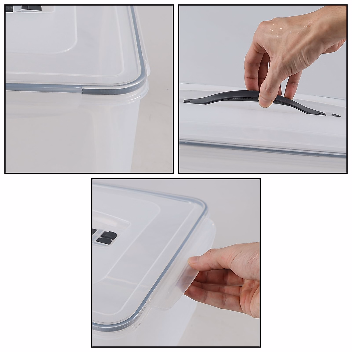 Yuright 4 Packs Airtight Food Storage Container, Clear Latching Storage Bin