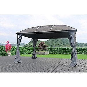 Replacement Gazebo Curtains Sidewalls 4 Panels for Patio Garden Backyard,only Curtains(12'x12', Grey)