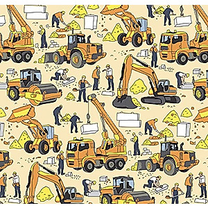 Construction Party Gift Wrapping Paper - Folded Flat 30 x 20 Inch (3 Sheets)