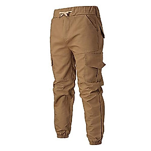 Jogger with Multi-Pocket Men Outdoor Cargo Pant Lightweight Tactical Pant Hiking Jogger Classic Fit Multi Pockets Autumn & Winter Pants for Men Drawstring Cargo Flat Front MAIUS31011HOT0071