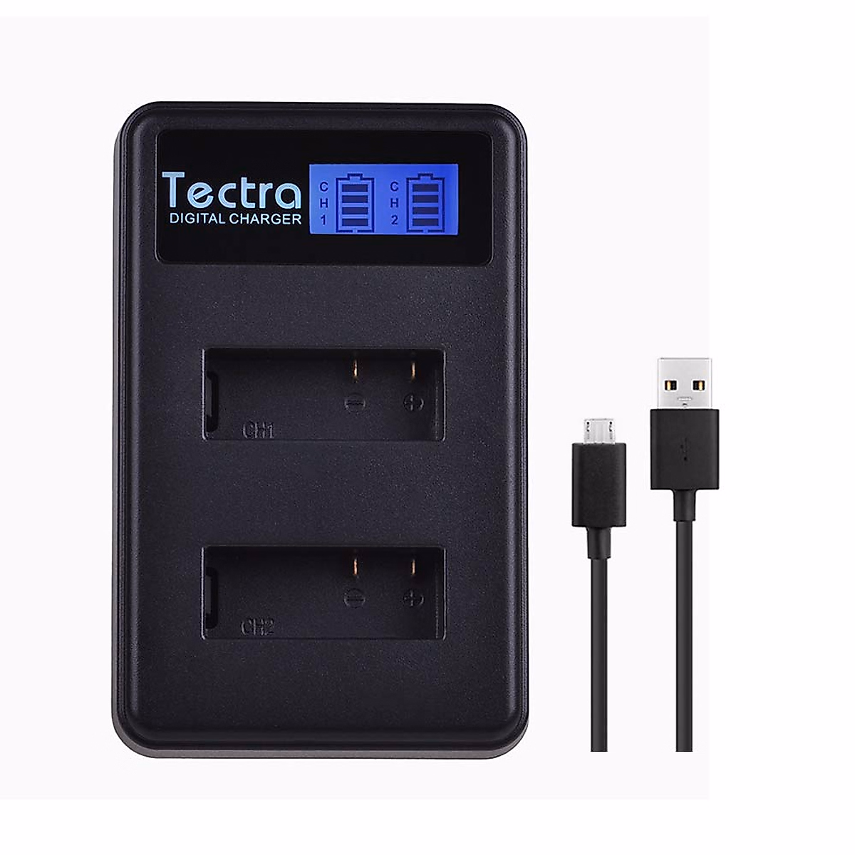 Tectra 3-Pack PG1050 Battery and LCD Dual Charger for 4k Action Camera AKASO EK7000, Brave 4, Dragon Touch 4K, APEMAN, EKEN, Campark, SOOCOO, DBPOWER, Crosstour