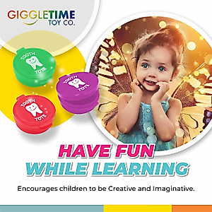 Giggle Time Round Tooth Holder for Baby Teeth 1.5 inches, Tooth Containers for Kids at School, Tooth Keeper, Vibrant Colors, Tooth Fairy Kit - Dental Bags, Piñata Stuffers, School Prizes - (36) Pcs