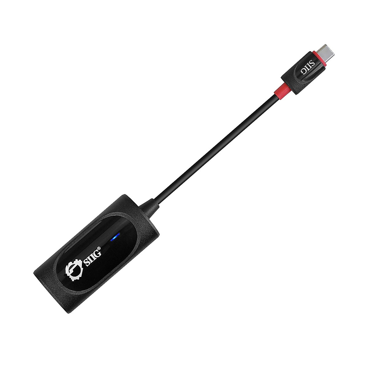 SIIG USB Type C to Gigabit Ethernet Adapter - 10/100/1000 Mbps LAN adapter for Windows and Mac Systems, Thunderbolt 3 (Black)