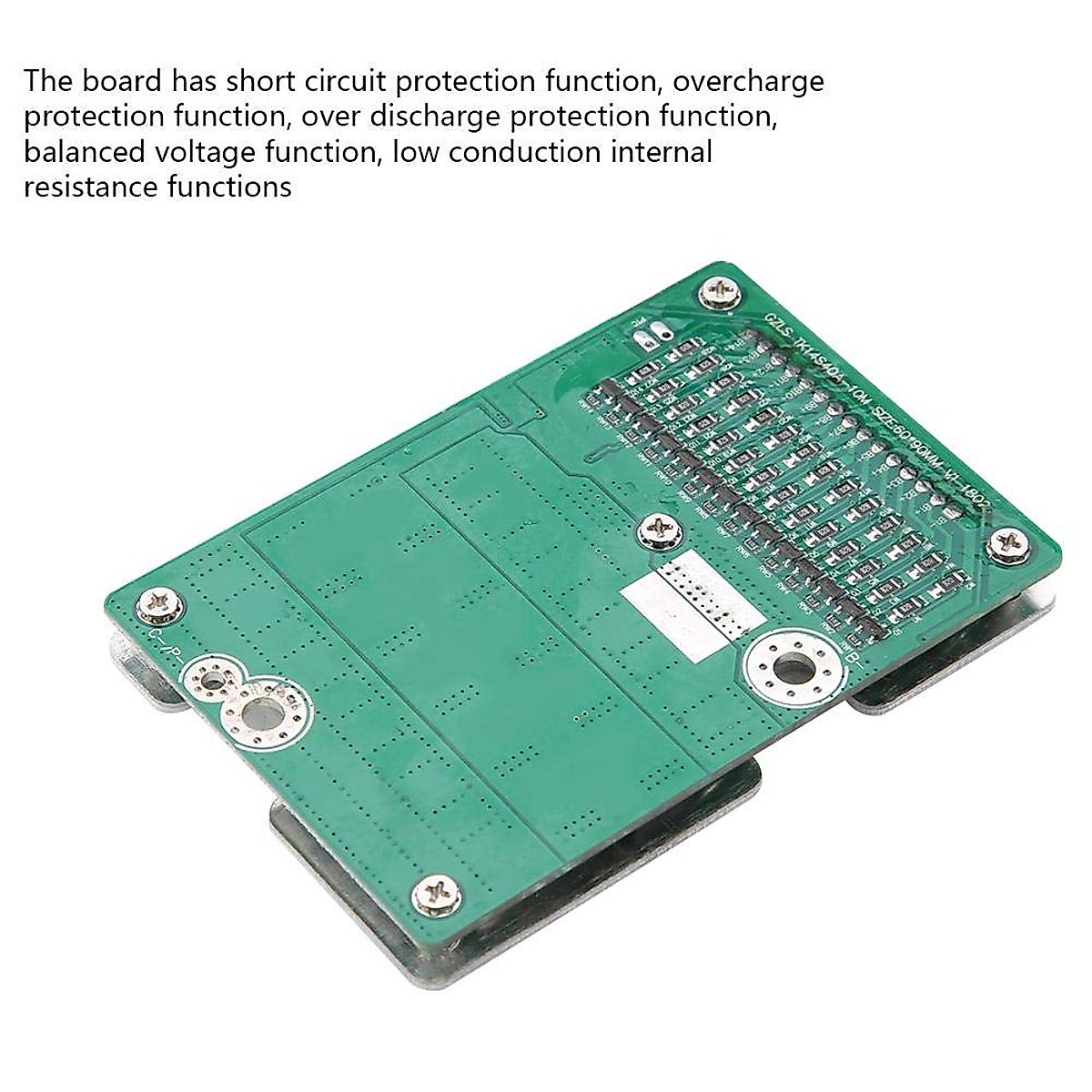 Lithium Battery Charging Board, 14S 48V 100A PCB Balance Charging Over Discharge Temperature 14 Strings Series Protect Module