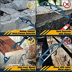 Saker Saw Blade-Demolition Masonry Reciprocating Hard Alloy Saw Blades for Cutting Wood,Porous Concrete,Brick 12”/300mm