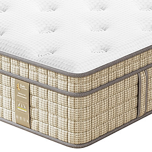 VISCOFLEX King Mattress, Luxury 12 Inch King Size Mattress in a Box, Best Firm Hybrid Mattress King Size with Upgrade Pocket Springs for Strong Back Support & Pain Relief, Non-Toxic & Odor