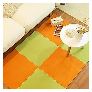 ALGFree Interlocking Carpet Tiles Suede Mat Foam Puzzle Floor Ideal for Baby Children Rug Crawl Mat Carpet Splicing Foam Pad，Thicken 60x60cm Thickness 1cm (Color : G, Size : 60x60x1cm-4pcs)