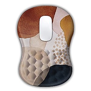 Ergonomic Mouse Pad with Wrist Rest Support, Massage Design Mouse pad Relief Carpal Tunnel Pain, Entire Memory Foam Non-Slip Mouse Pad, Computer Mouse Pads for Wireless Mouse Pad, Cool Boho Stone