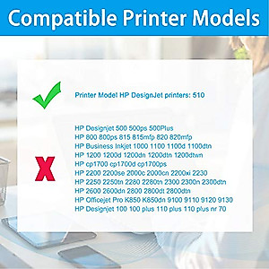 LCL Compatible Professional Version Ink Cartridge Replacement for HP 82 CH565A C4911A C4912A C4913A 510 (2Black Cyan Yellow Magenta 5-Pack)