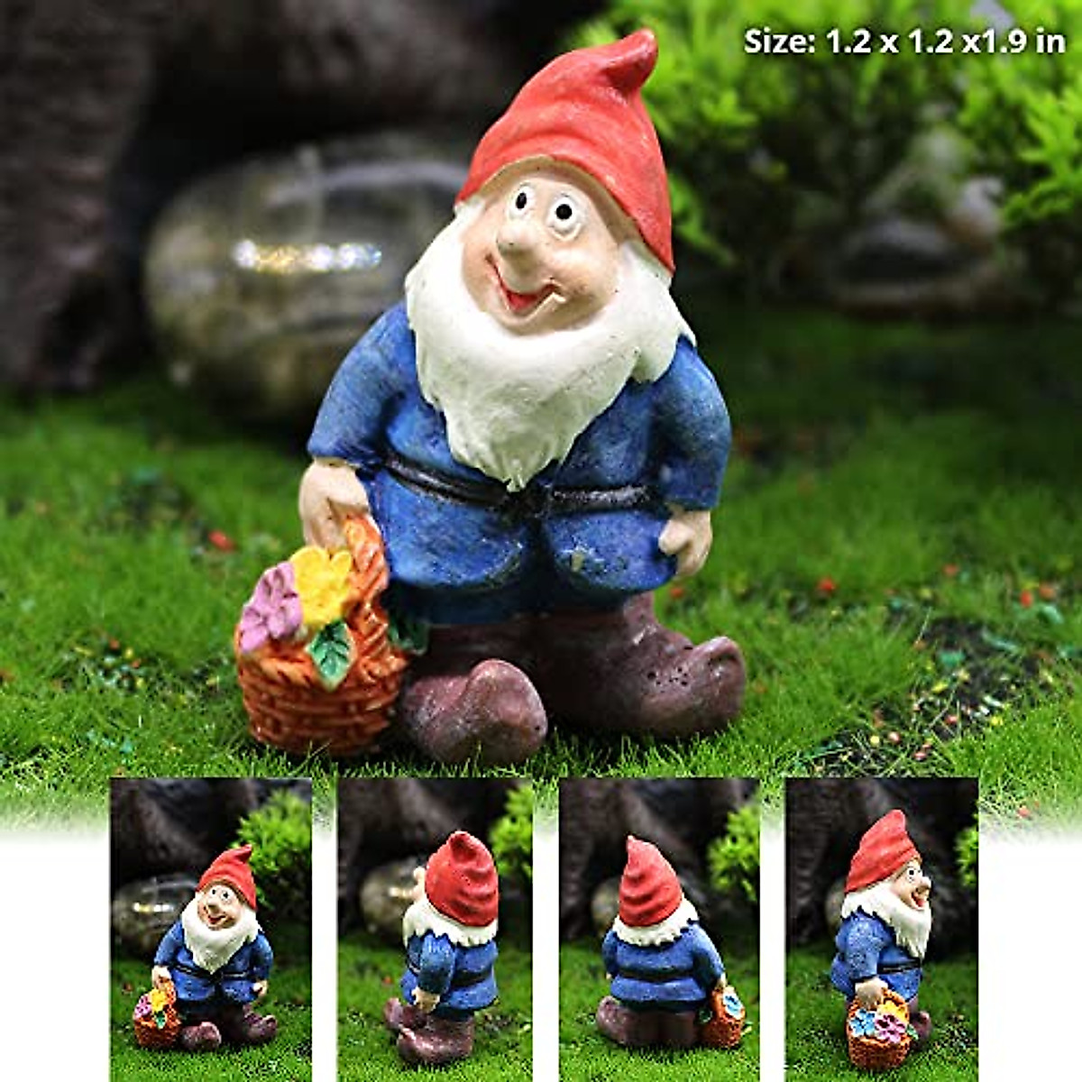 PEATOP Fairy Garden Accessories,Miniature Gnome Figurines Set of 7, Garden Gnome Figurines for Plant Pots Decor, Home Decoration,Fairy Garden