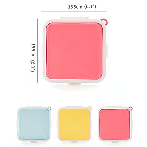 IZKOOKE Sandwich Containers Reusable, Silicone Sandwich Storage with Snap-Off, Sandwich Box for Lunch, BPA Free, Leakproof, Plastic Food Holder (2 Pink)