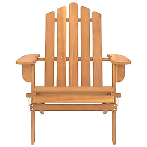 Tidyard Patio Adirondack Chair Solid Wood Acacia Outdoor Fire Pit Chair Wooden Garden Armchair for Porch Pool Lawn Deck Backyard Balcony Outdoor