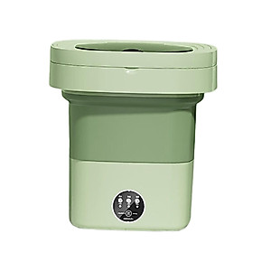 Portable Washing Machine Compact Small Washer 8L Powerful Lightweight Easy to Carry Small Bucket Washer for Dorm Apartment Laundry RV Sock, Green