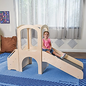 Children's Factory-ANG1617 Toddler Loft Set, Kids Indoor Play Equipment, Sliding/Climbing/Crawling Toys for Preschool/Daycare/Playroom, Wooden Classroom Furniture