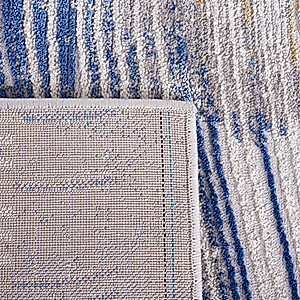 Safavieh Palma Collection 4'5" x 6'5" Beige/Blue PAM316A Modern Contemporary Abstract Non-Shedding Area Rug