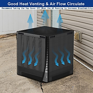 2 in 1 Air Conditioner Covers for Outside Units,Full Mesh & Detachable Waterproof Top AC Unit Defender Cover for All Season,Protect from Leaves,Snow & Dust 32"*32"*36"