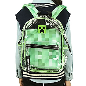 Bioworld Minecraft 17" Clear Plastic Backpack with Removable Laptop Pocket