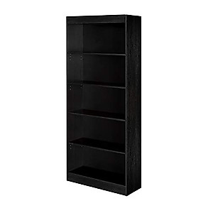 OneSpace Essentials 5-Tier Bookshelf, Black