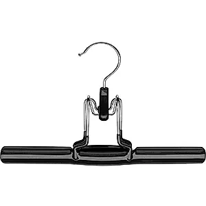 Only Hangers Super Grippy 10" Clamp Pant Hanger Set of 6, Black