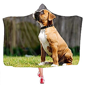 Leif George Customize Hooded Throw Blanket, Add Pictures, Text, Or Art Design and Make Your own Funny 3D Printed Plush Hooded Blanket for Adults Kid Wearable Fleece Custom Throw Blankets (60x80in)