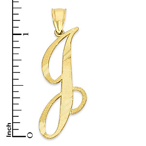 Ice on Fire Jewelry 10k Gold Initial Pendant