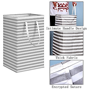 Dafape Laundry Basket, 75L Large Laundry Hamper Clothes Hamper with Handles Collapsible Tall Laundry Bin for Bedroom Bathroom Dirty Clothes Closet Foldable (Gray)
