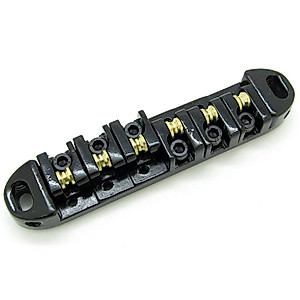 JD.Moon Roller Saddle Bridge ABR-1 Tune-o-matic Bridge Tailpiece Bridge For Les Paul Guitar (Black)